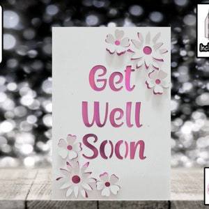 Get Well Soon Bundle SVG Get Well Pop up Card Card Insert SVG Card Making 3D Card Card Template ...