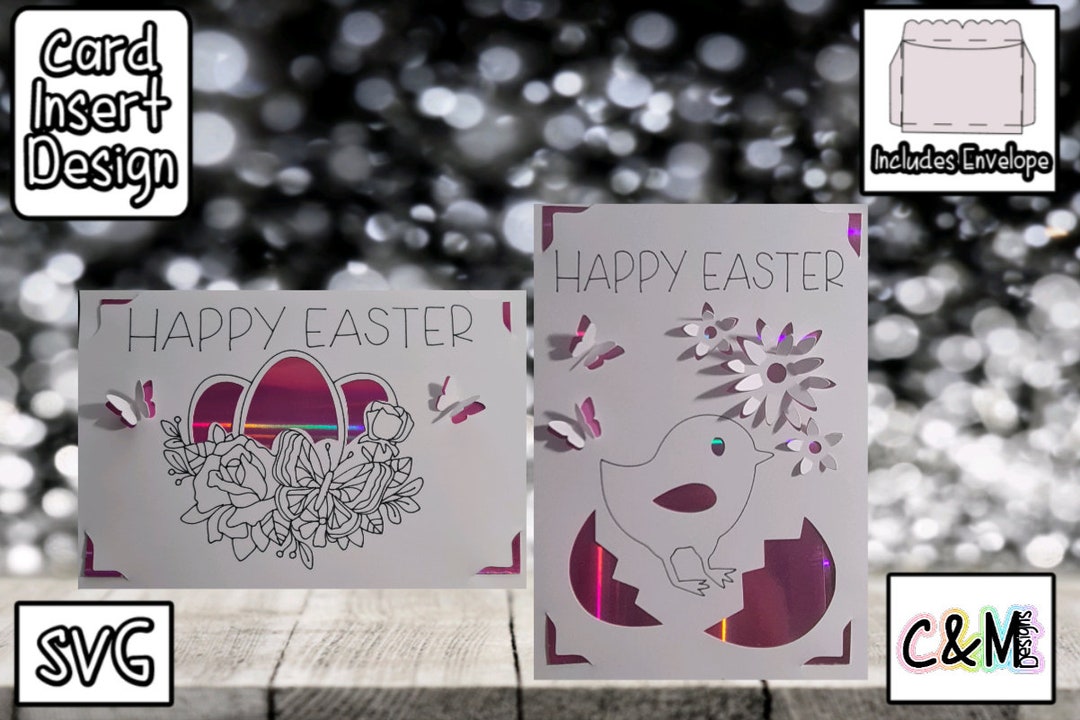 Easter Insert Card Easter Card Template Cricut Joy Compatible Easter ...