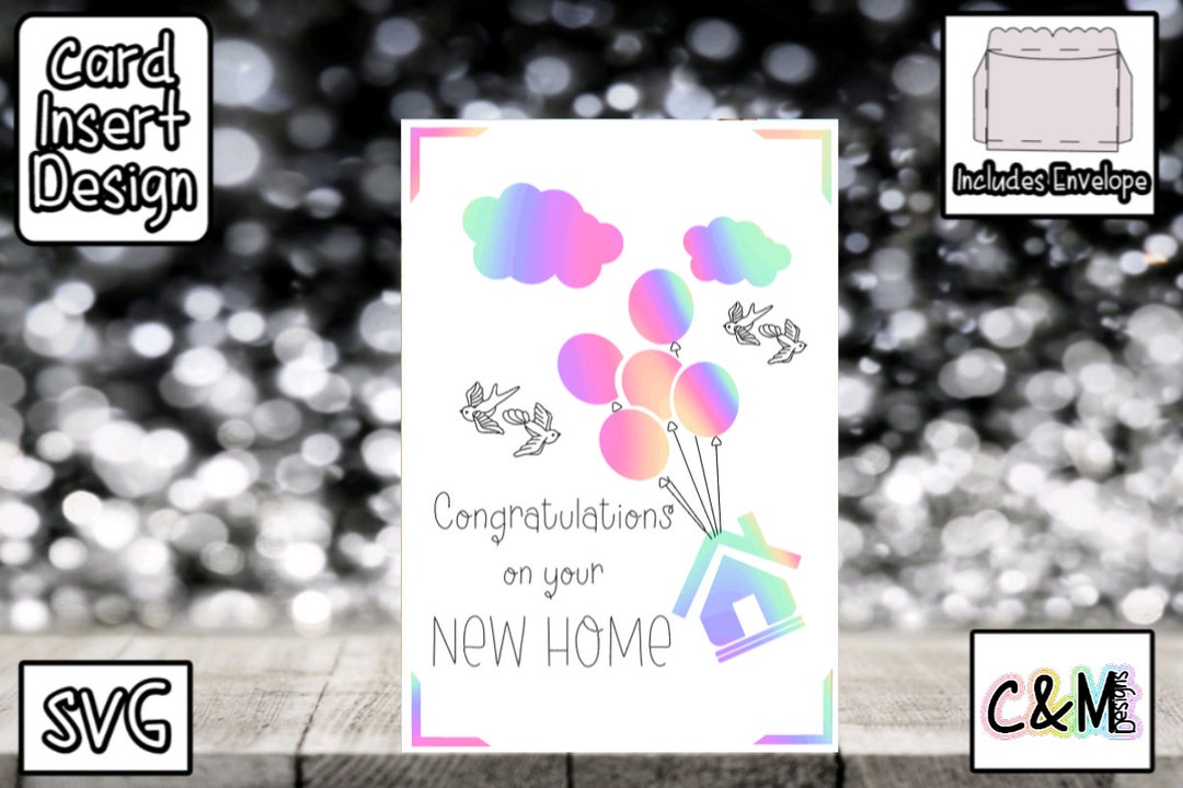 New Home Card SVG New House Card Insert SVG Card Making 3D Card Card ...
