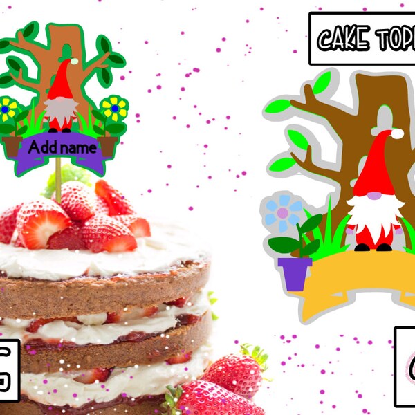 Gnome Cake Toppers - Etsy