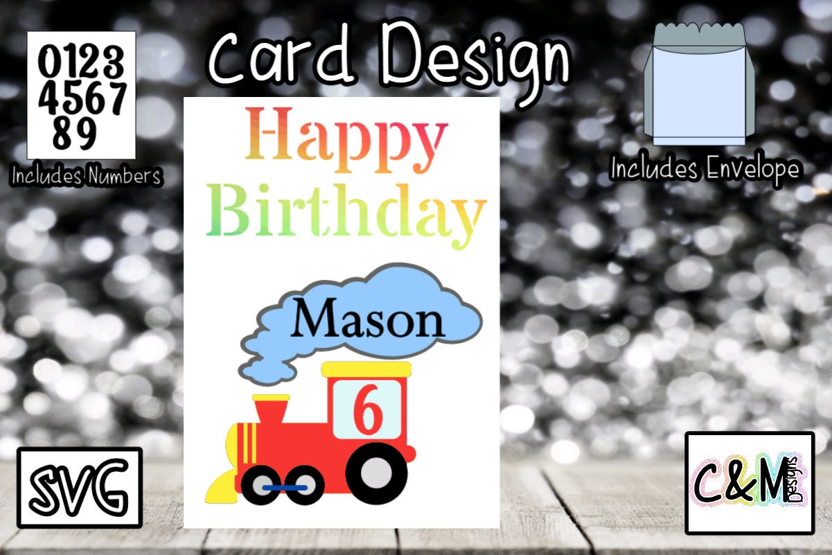 Train Card SVG Children's Card Card Insert SVG - Etsy