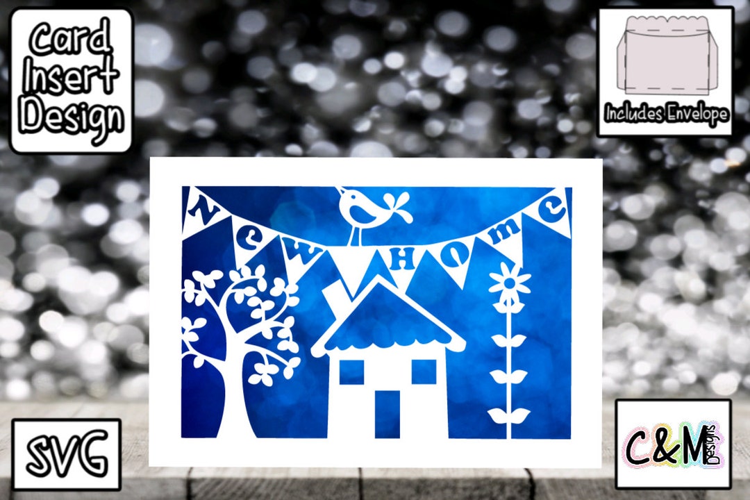 New Home Card SVG New House Card Insert SVG Card Making 3D Card Card ...