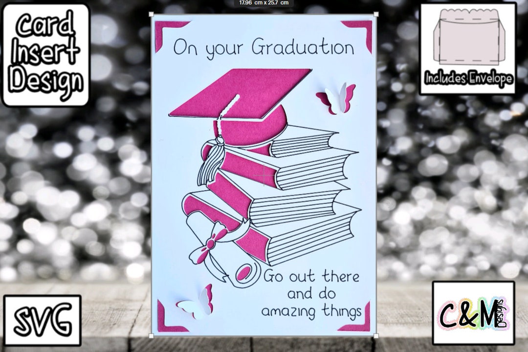 Graduation Card SVG Cricut Graduation Card Insert SVG Includes Envelope ...