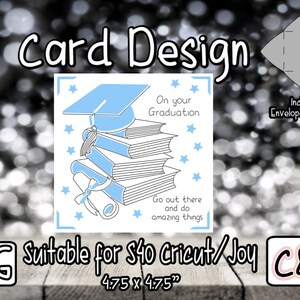 Graduation Card SVG Cricut S40 Joy Compatible Graduation Card Insert ...