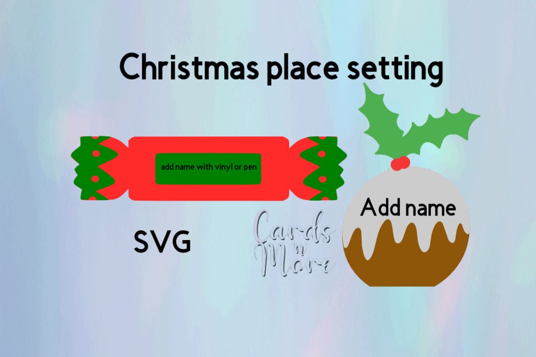 Christmas Placemats SVG Vinyl Cutting Christmas Place Names Cut File ...