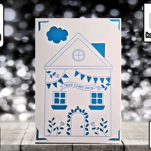 New Home Card SVG New House Card Insert SVG Card Making 3D Card Card ...