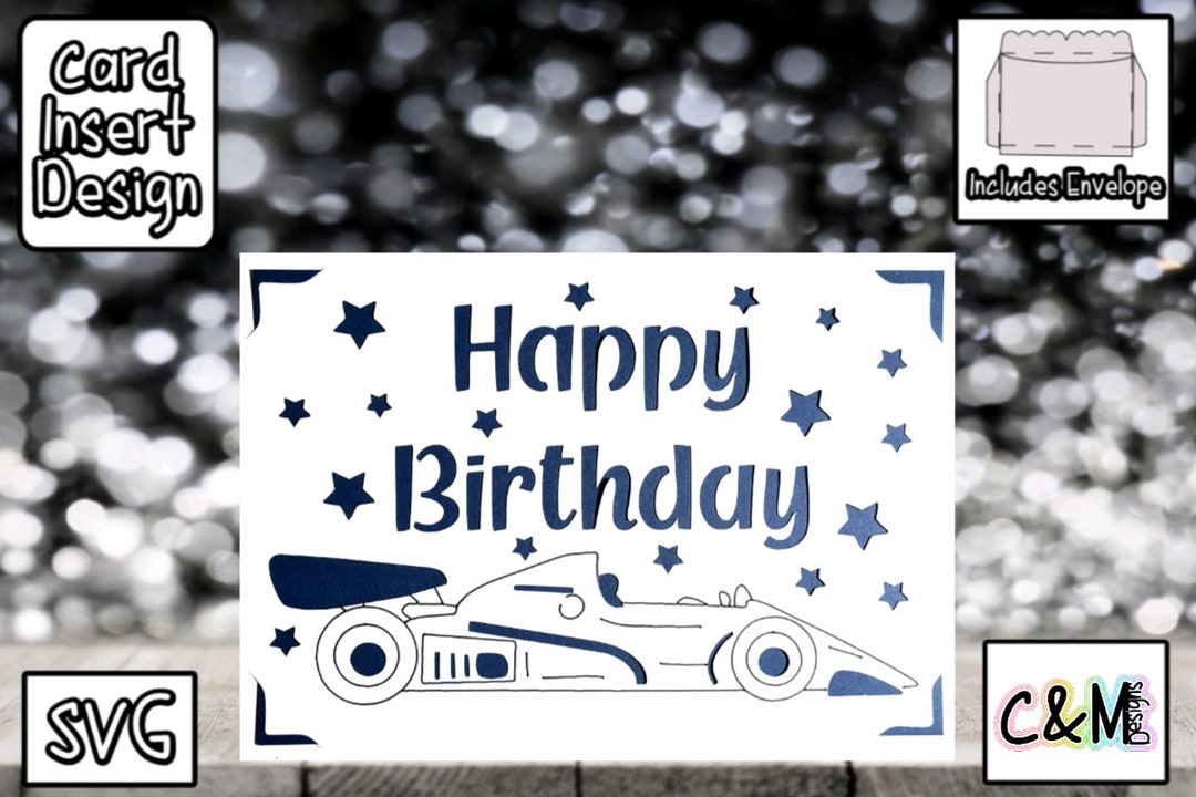 Birthday SVG Happy Birthday Card Insert SVG Card Making Card Template ...