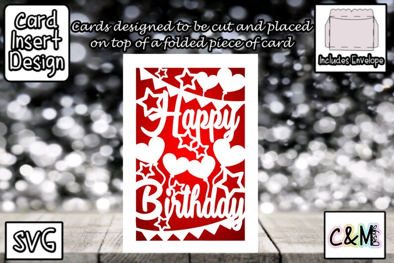 Happy Birthday Card SVG Happy Birthday Card Insert - Etsy