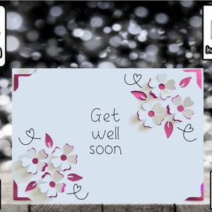 Get Well Soon Bundle SVG Get Well Pop up Card Card Insert SVG Card ...