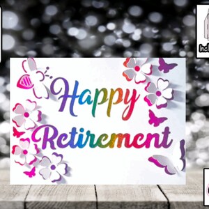 Happy Retirement SVG Retirement Card Pop up Card Card Insert SVG Card ...