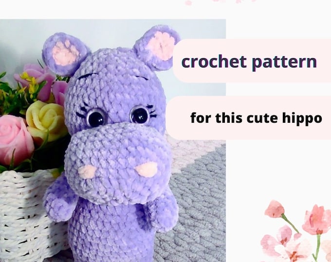HIPPO Snuggler Plush Lovey | Hippo Security Blanket Toy | Amigurumi ...