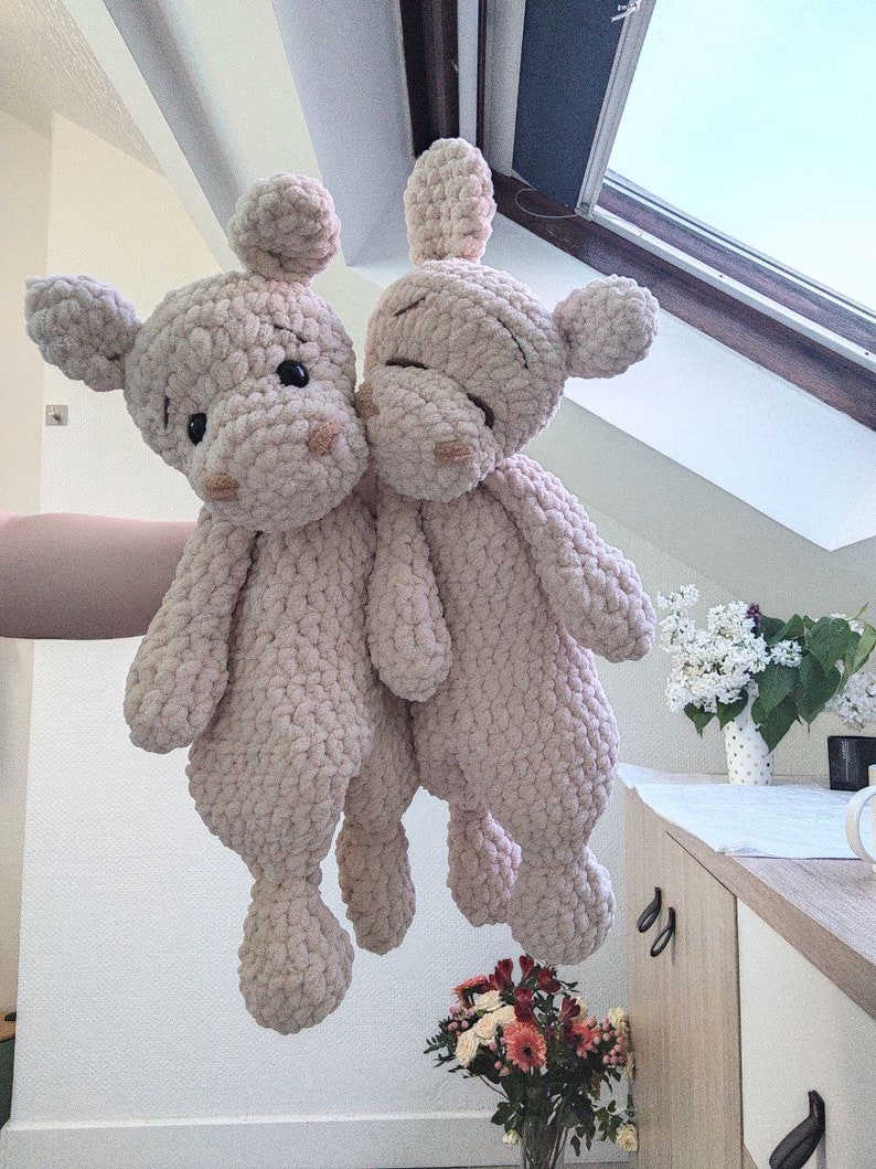HIPPO Snuggler Plush Lovey | Hippo Security Blanket Toy | Amigurumi ...