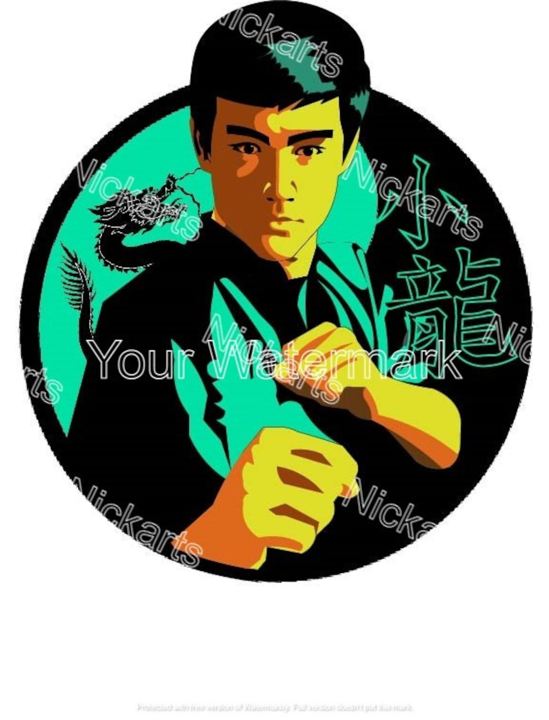 Bruce Lee Digital Portrait - Etsy