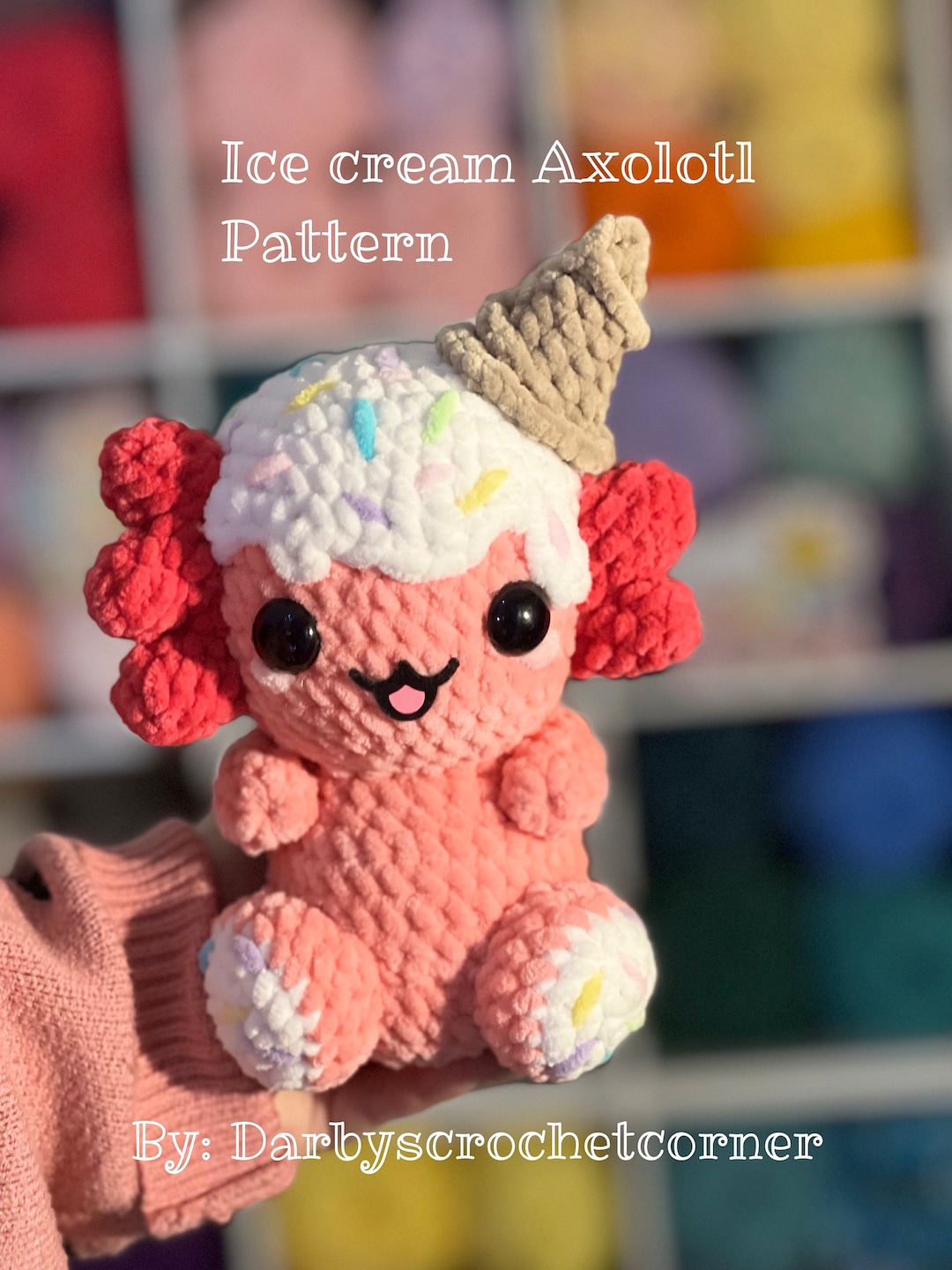 Ice Cream Axolotl- Crochet Pattern - Etsy
