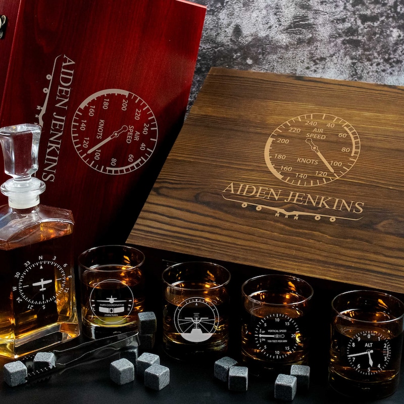 Custom Decanter Set Pilot - Etsy