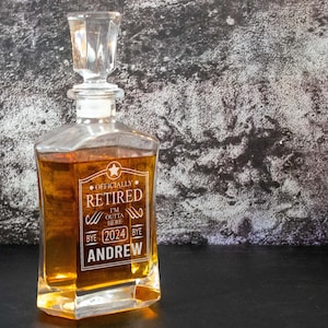 Retirement Gift Box | Personalized Whiskey Decanter Gift Set ...