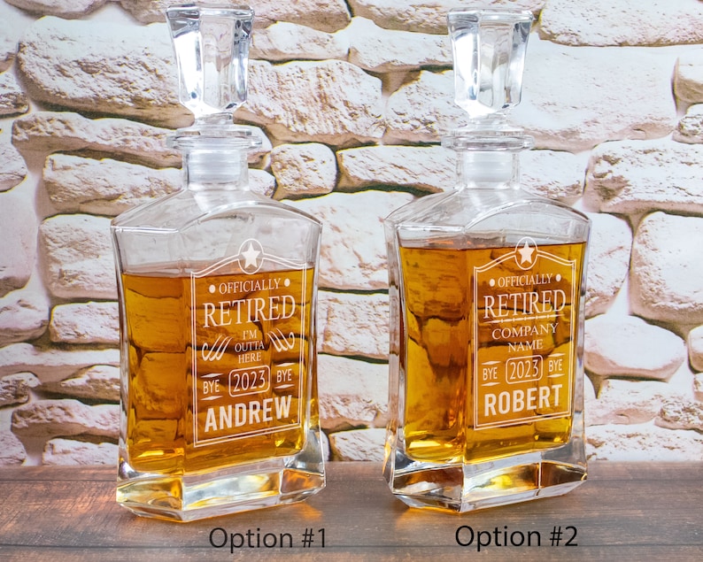 Retirement Gift Box Personalized Whiskey Decanter Gift Set - Etsy