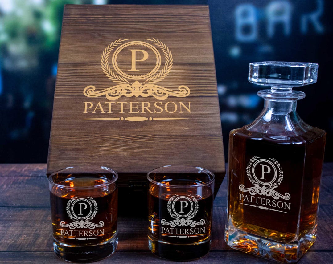 Home Closing Gift | Custom Housewarming Whiskey Decanter and 4 Glasses ...