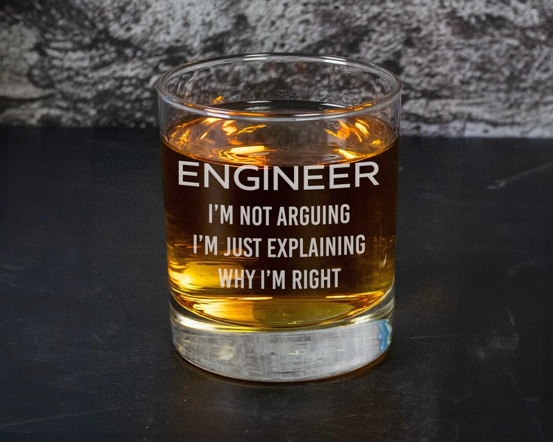 Engineer Gift Engraved Whiskey Glass 11 Oz. Funny Gift for Engineer - Etsy