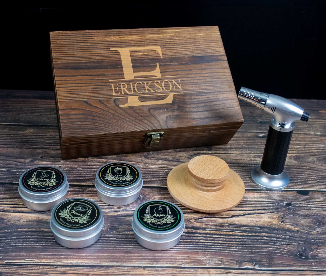 Personalized Cocktail Smoker Kit With Torch in Wood Gift Box | Barware ...