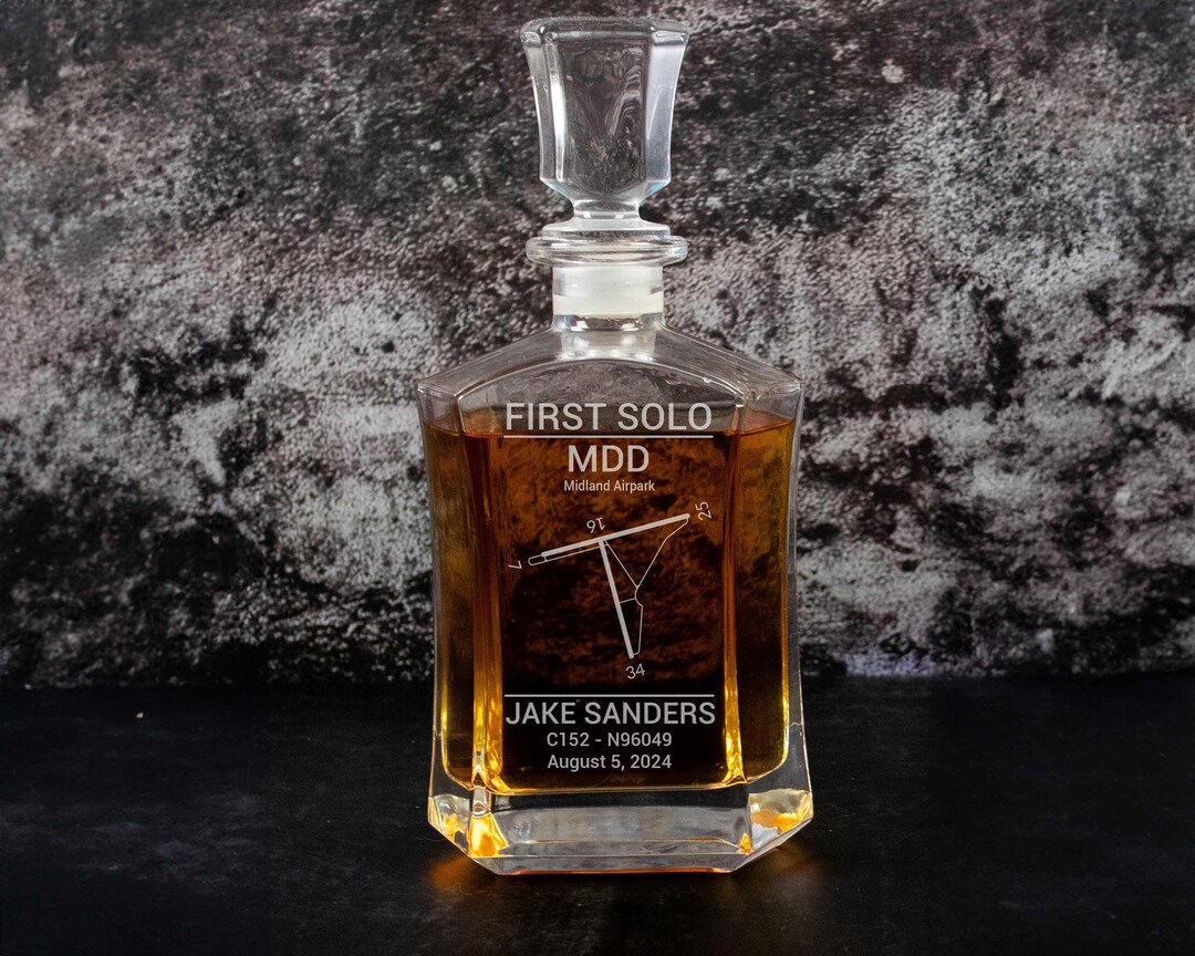 First Solo Custom Engraved Decanter for Student Pilot - Etsy