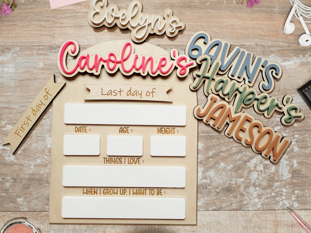 Customized First and Last Day School Sign, First Day of School Wooden ...