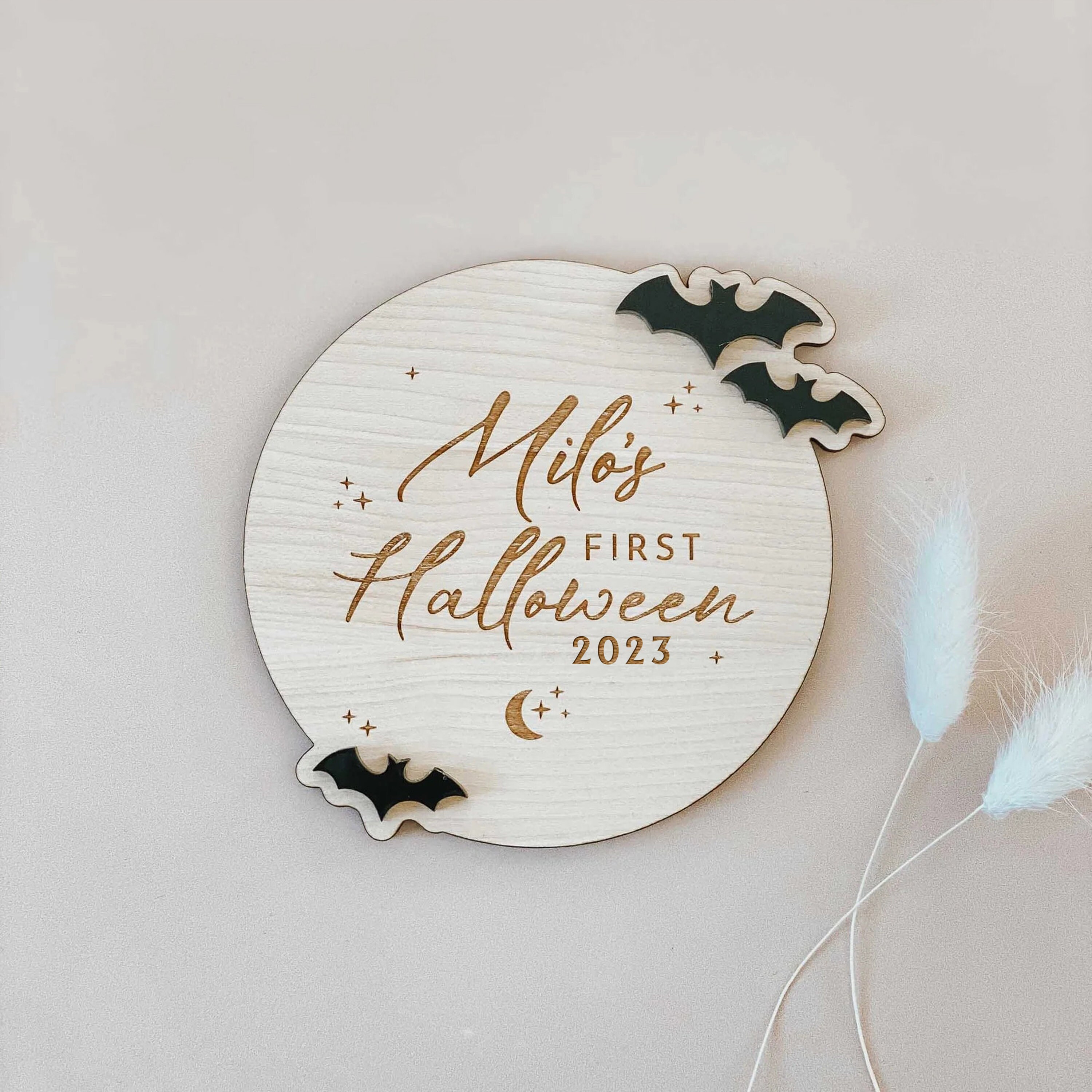 First Halloween Wooden Sign First Halloween Baby Sign Wooden - Etsy