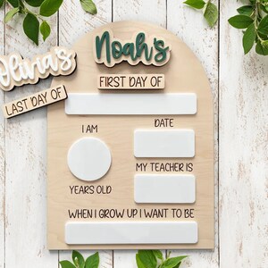 Customized First and Last Day School Sign, First Day of School Wooden ...