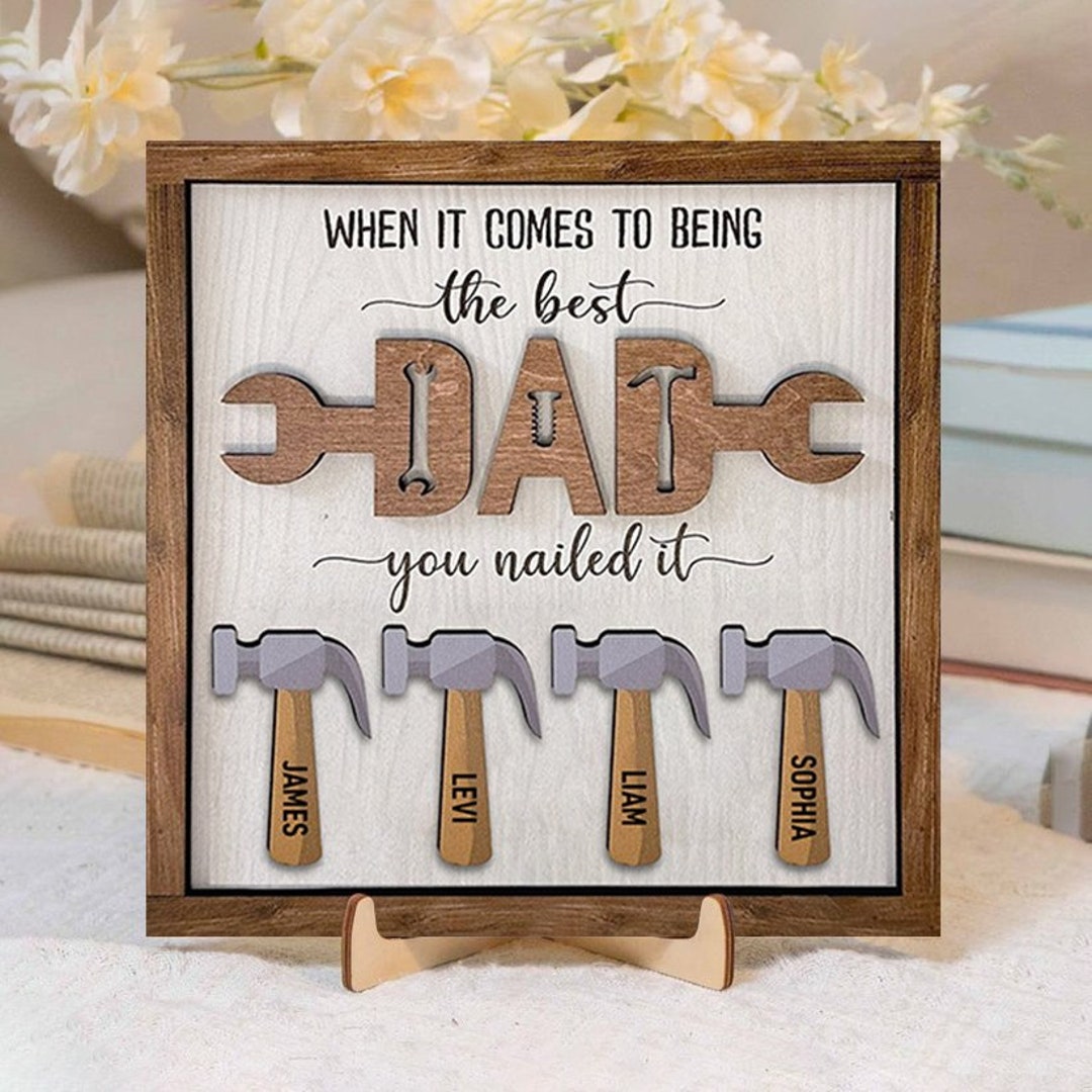 Personalized Father's Day Gift, the Best Dad Sign, Family Sign, Father ...