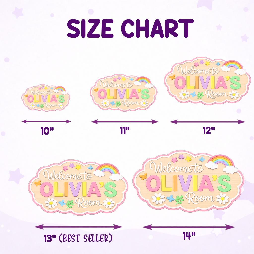 Personalized Kids Room Door Sign, Girls 3D Welcome Sign, Custom Name ...