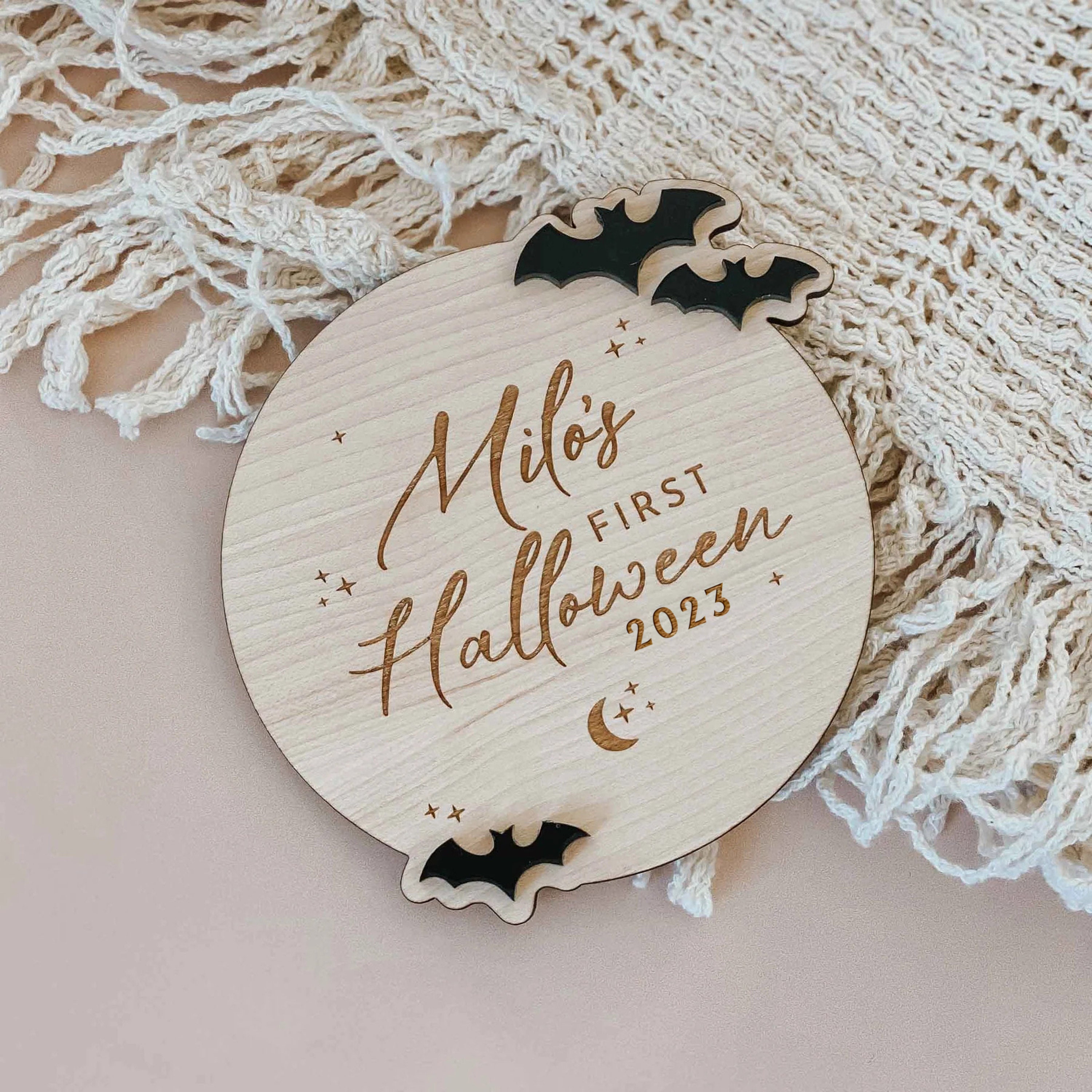 First Halloween Wooden Sign First Halloween Baby Sign Wooden - Etsy