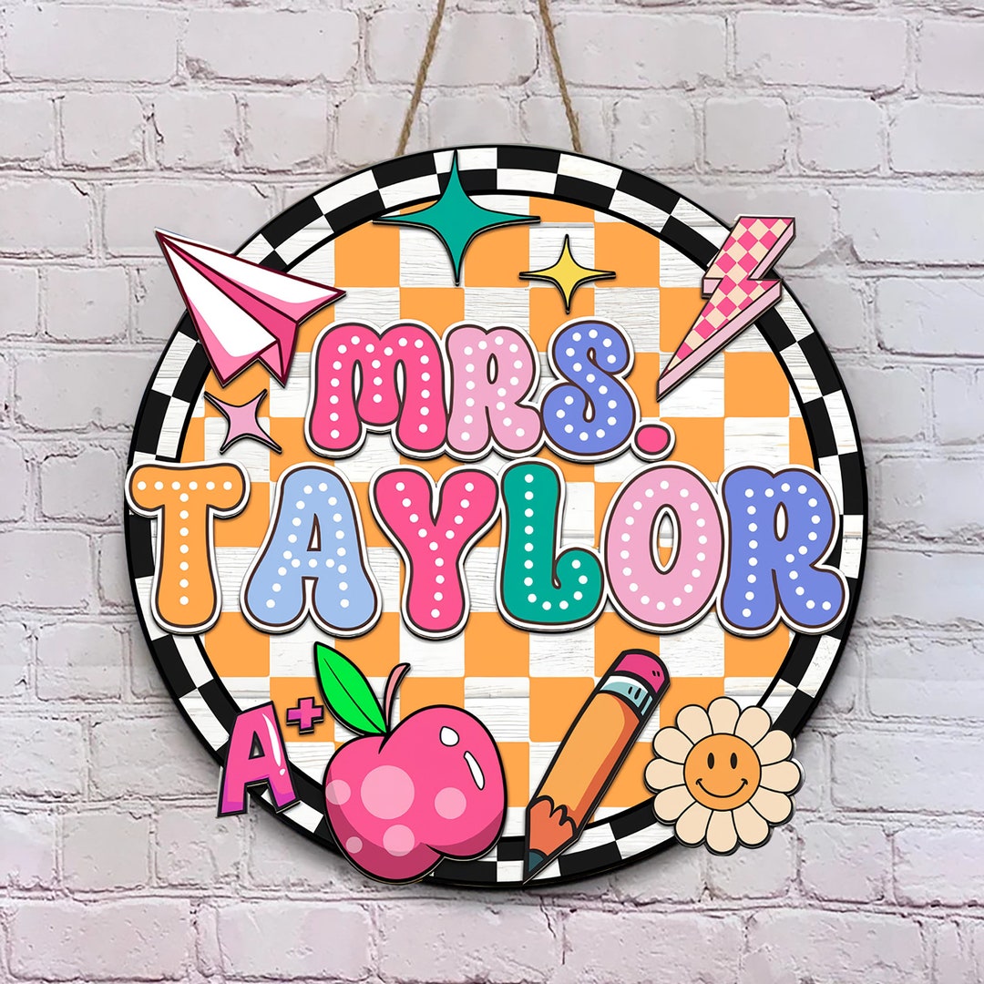 Personalized Teacher Sign, Classroom Door Hanger, Teachers Appreciation ...