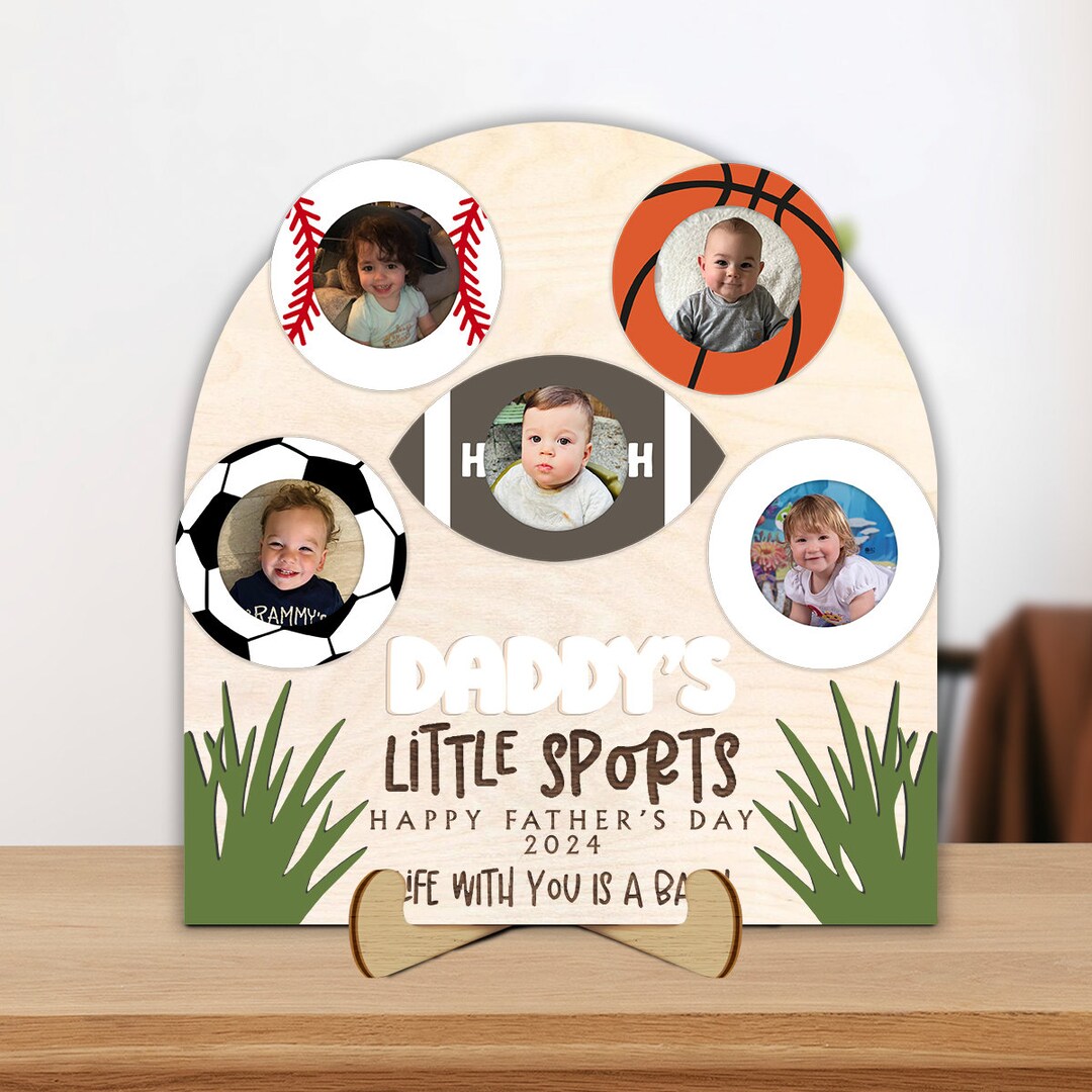 Personalized Father's Day Sports Photo Sign, Custom Baby Keepsake ...