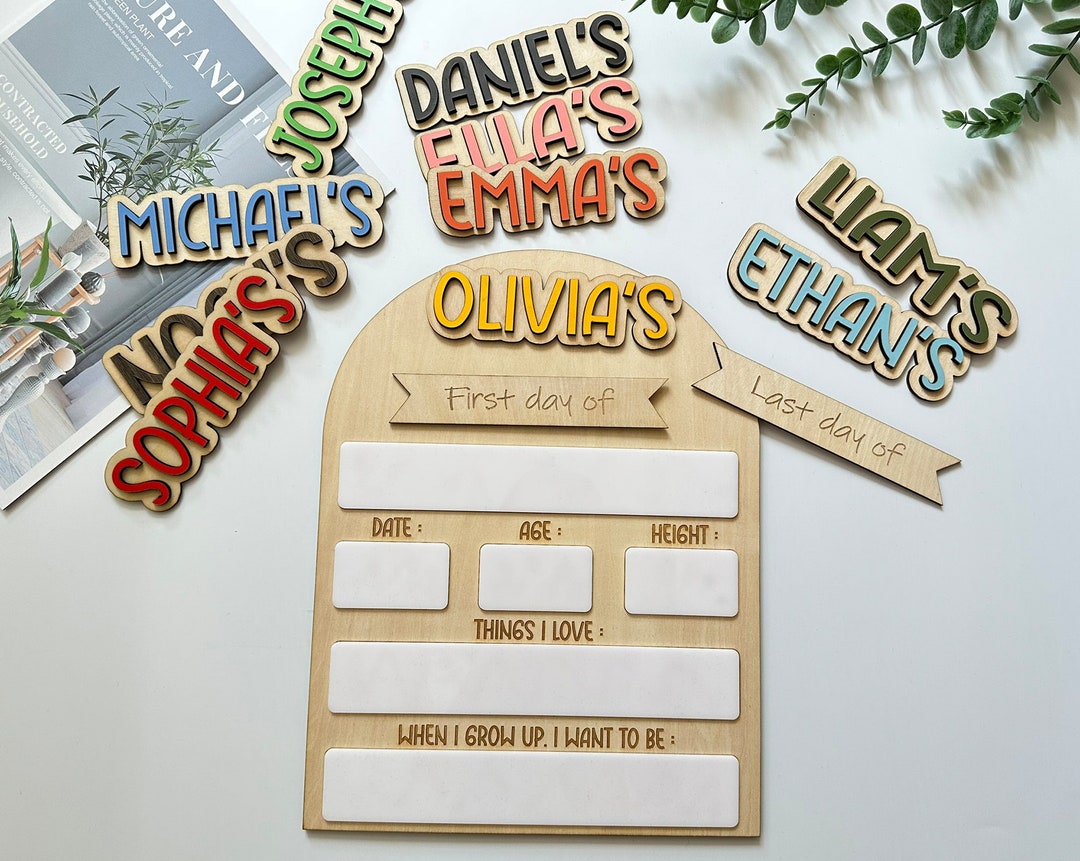 Personalized First and Last Day School Sign, Dry Erase First Day of ...
