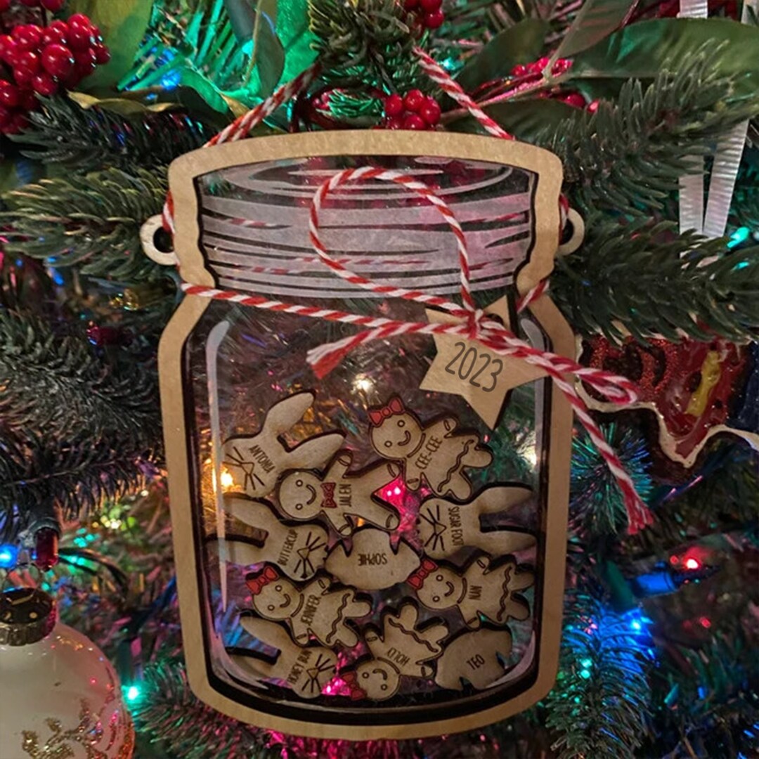 Personalized Gingerbread Christmas Ornament, Cookie Family Names ...