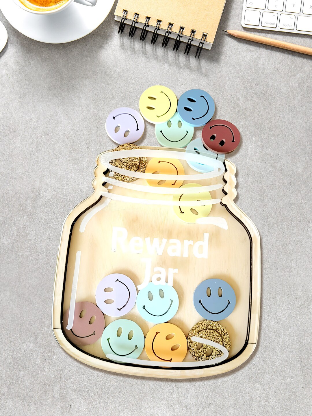 Custom Reward Jar for Teacher, Wood and Acrylic Engraved Personalized ...