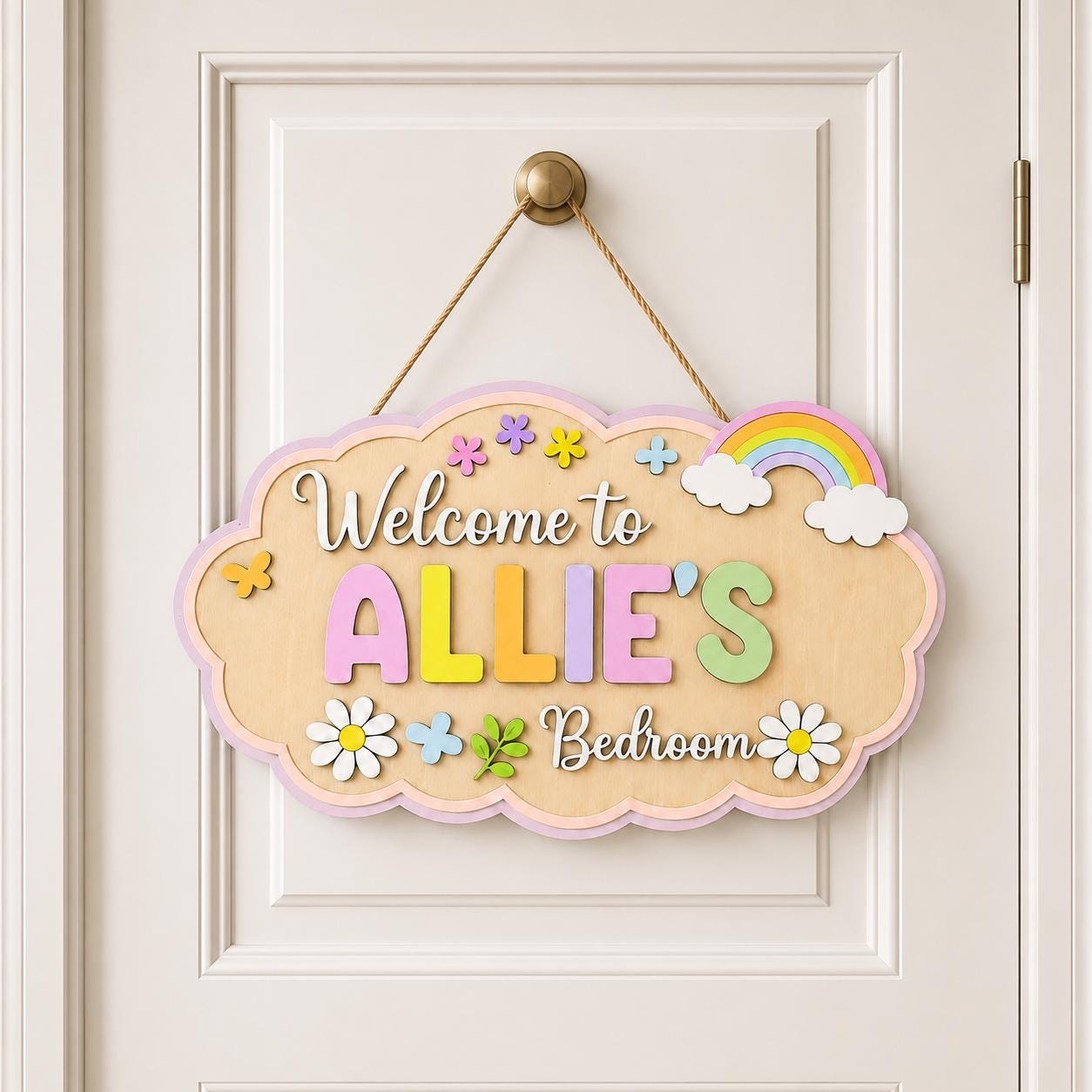 Personalized Kids Room Door Sign, Girls 3D Welcome Sign, Custom Name ...
