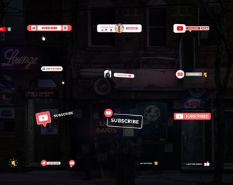 Custom Animated Youtube Subscribe Button Overlay Animation for - Etsy