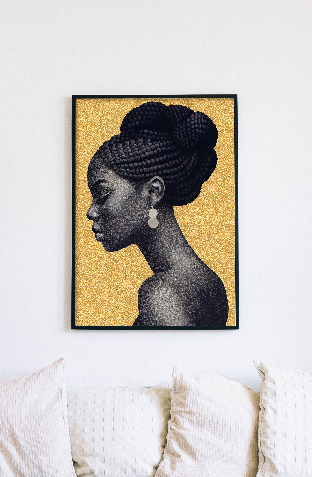 Black Woman Portrait, Neo-impressionism, Beautiful Centerpiece, Eye ...