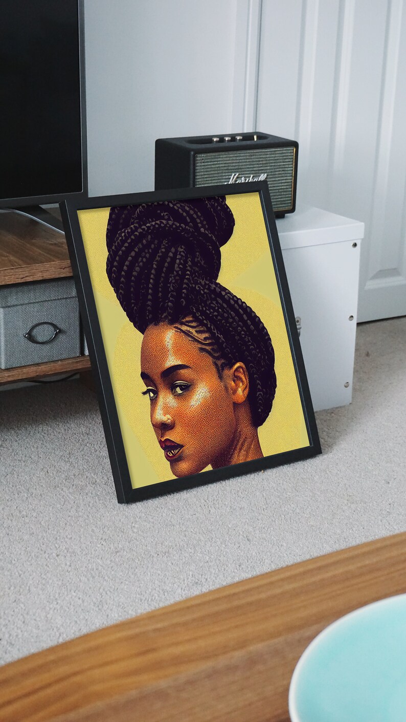 Black Woman Portrait, Neo-impressionism, Beautiful Centerpiece, Eye ...