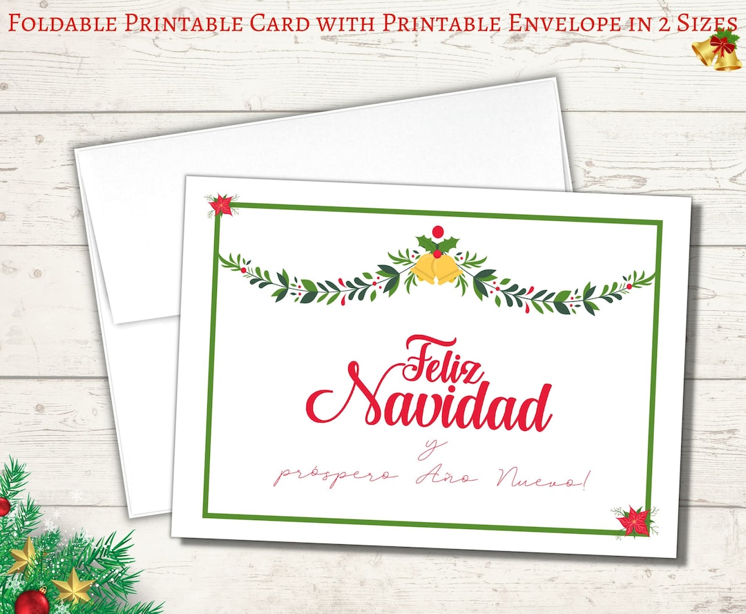 Digital Spanish Mexican Christmas Greeting Card • Feliz Navidad Y ...