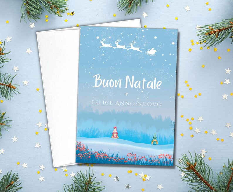 Italian Christmas Card: Buon Natale, Felice Anno Nuovo (digital ...