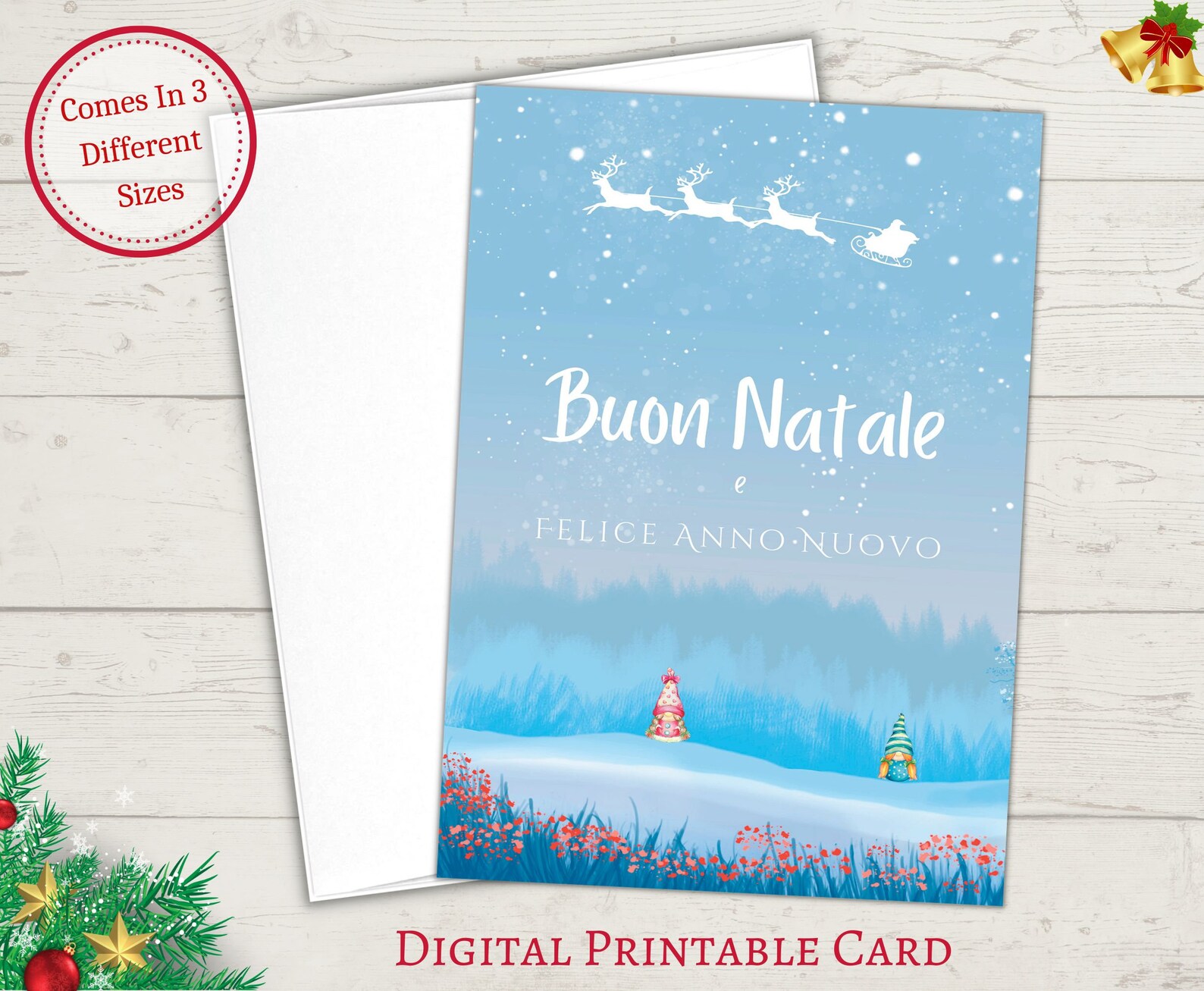 Italian Christmas Card: Buon Natale, Felice Anno Nuovo (digital ...