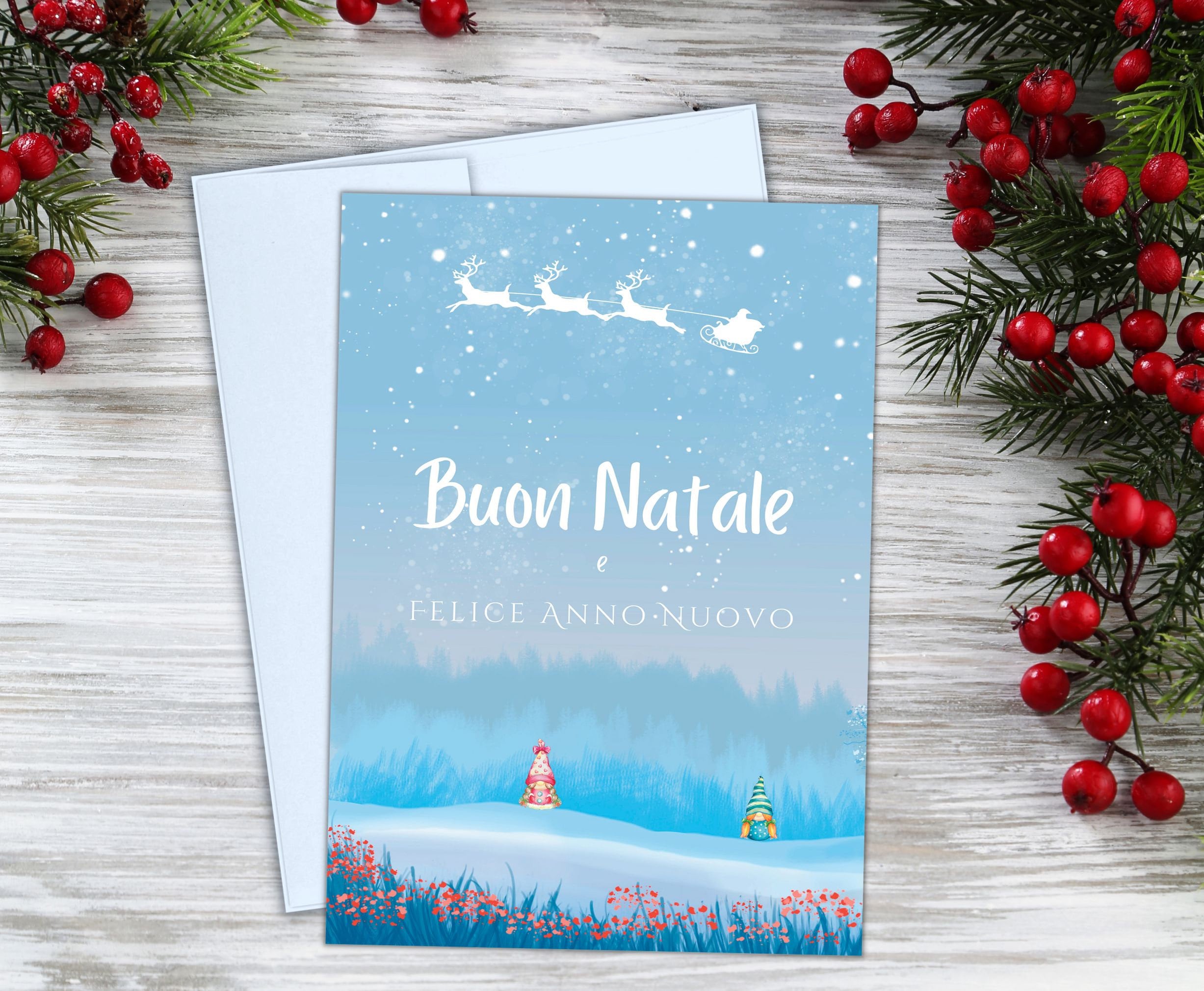 Italian Christmas Card: Buon Natale, Felice Anno Nuovo (digital ...