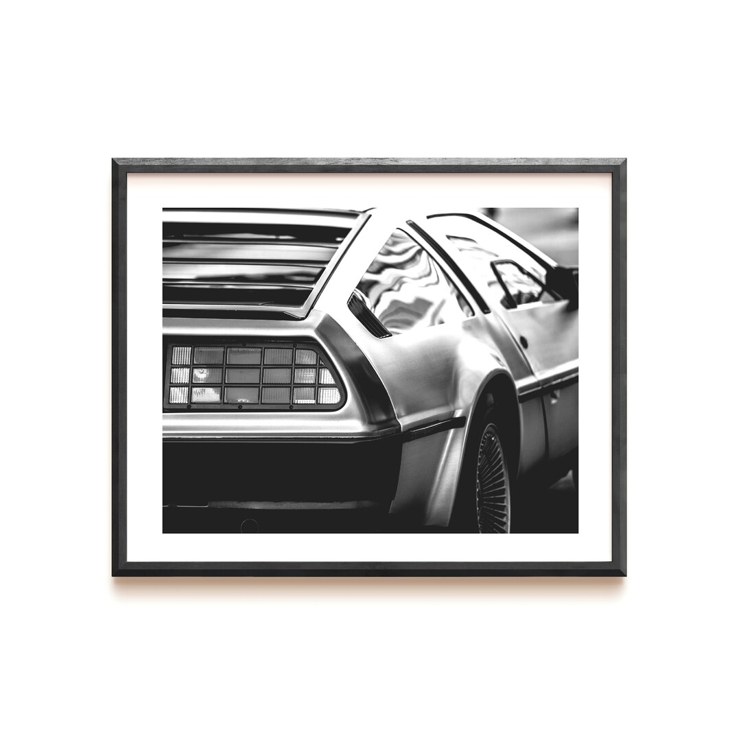 Delorean Time Machine Photography Wall Art Dealorean Vehicle Poster ...