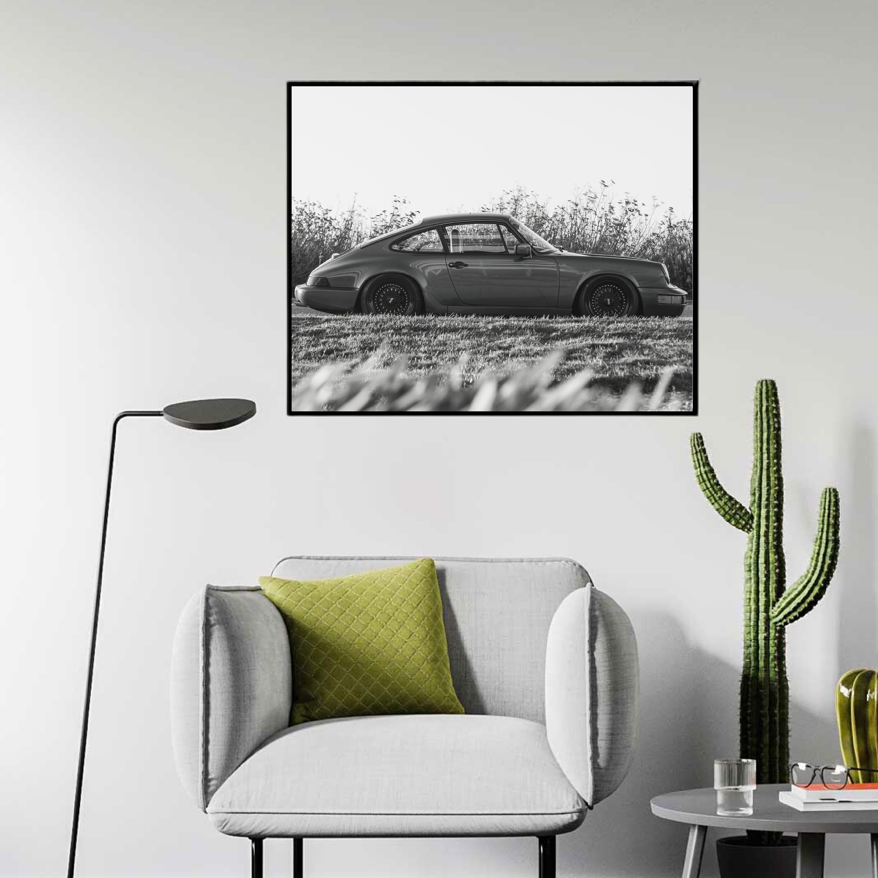 Vintage Porsche Parked in the Middle of the Road Digital Download Print ...