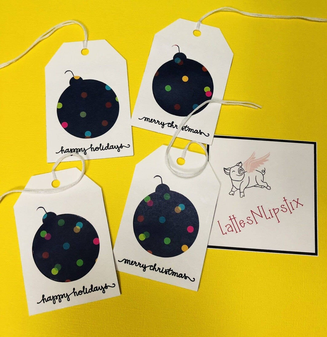 4x Christmas Gift Tags With Strings Gift Tags Cardstock Handmade ...