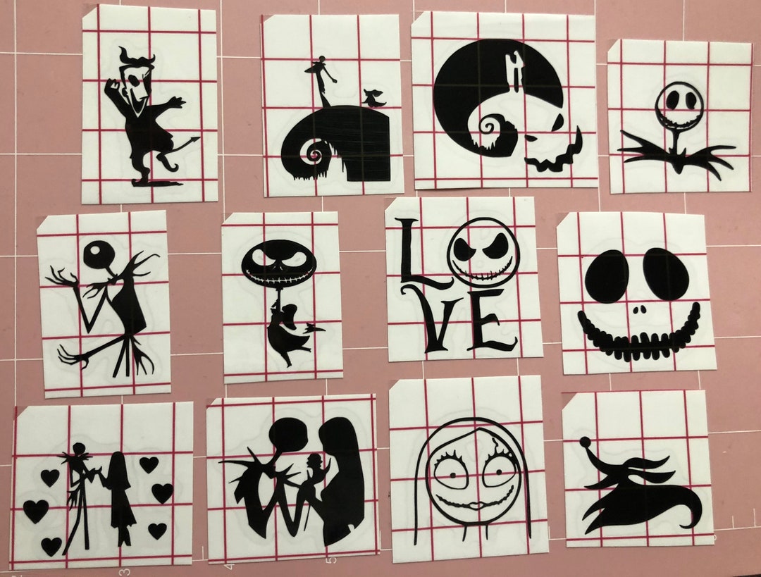 12x Piece Vinyl Decal Jack Skell-nbc You Choose Color & Size- Ornament ...