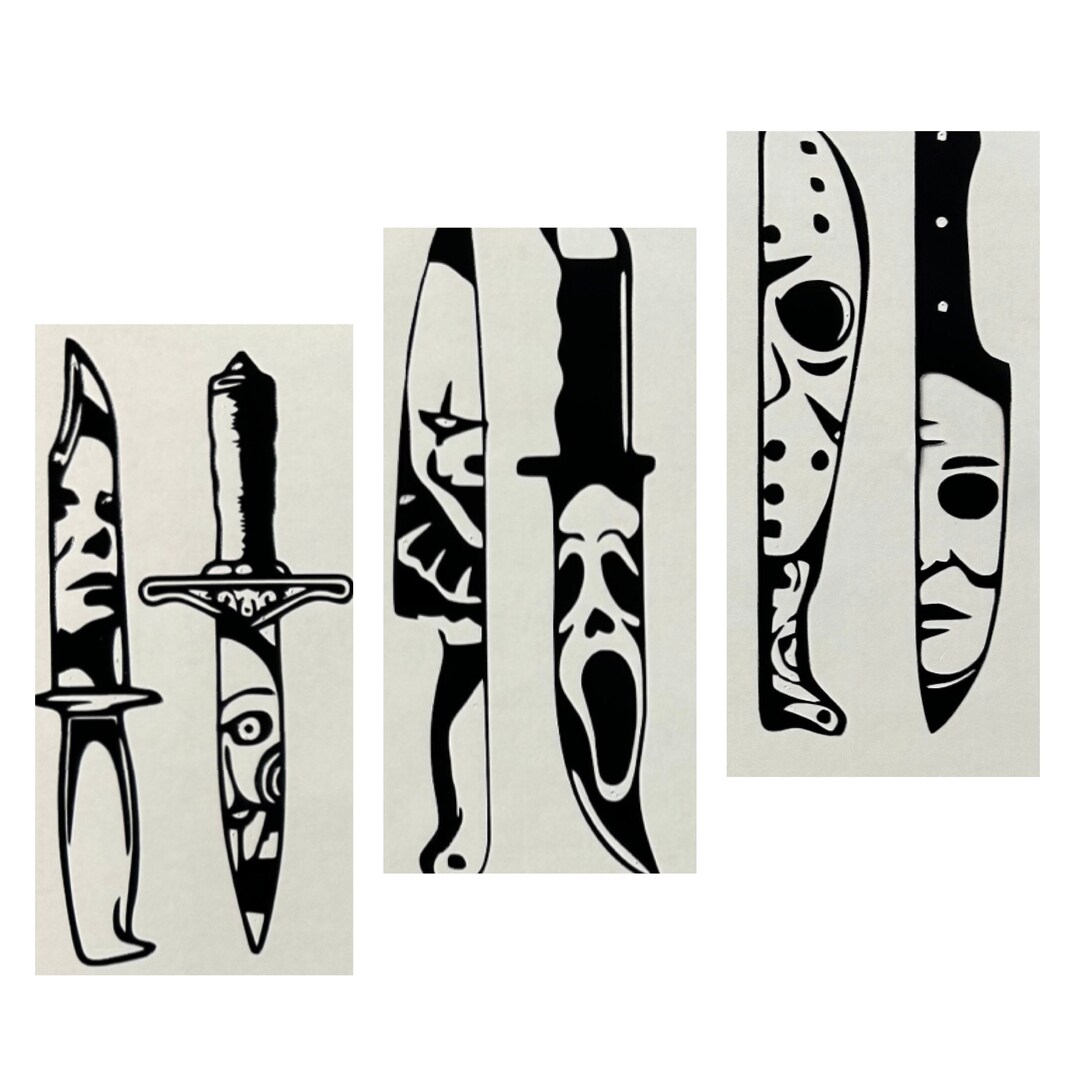6 Piece Die Cut Vinyl Decal Horror Movie Theme Halloween Ornament, Mug ...
