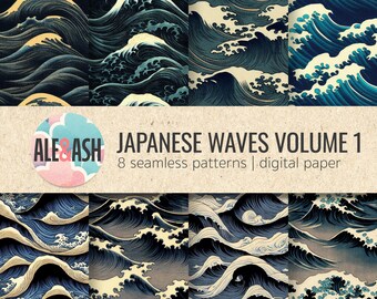 Seamless Japanese Waves - Etsy